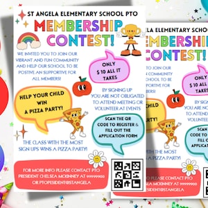 PTA Membership Contest Flyer,pta Membership Drive,pto Recruitment ...
