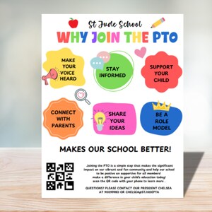Editable Why Join the PTA PTO Infographic Flyer QR Code Volunteer ...