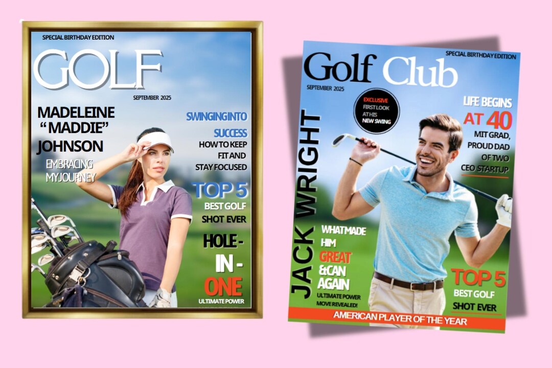 Custom Golf Magazine Cover, Golf Gifts for Men and Women,best Golf ...