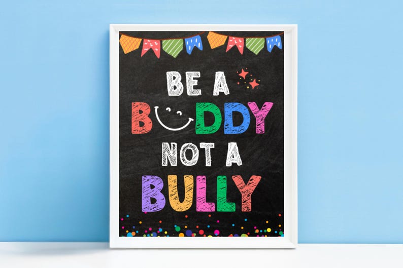 Anti Bullying Classroom Poster: Educational School Decor (instant ...
