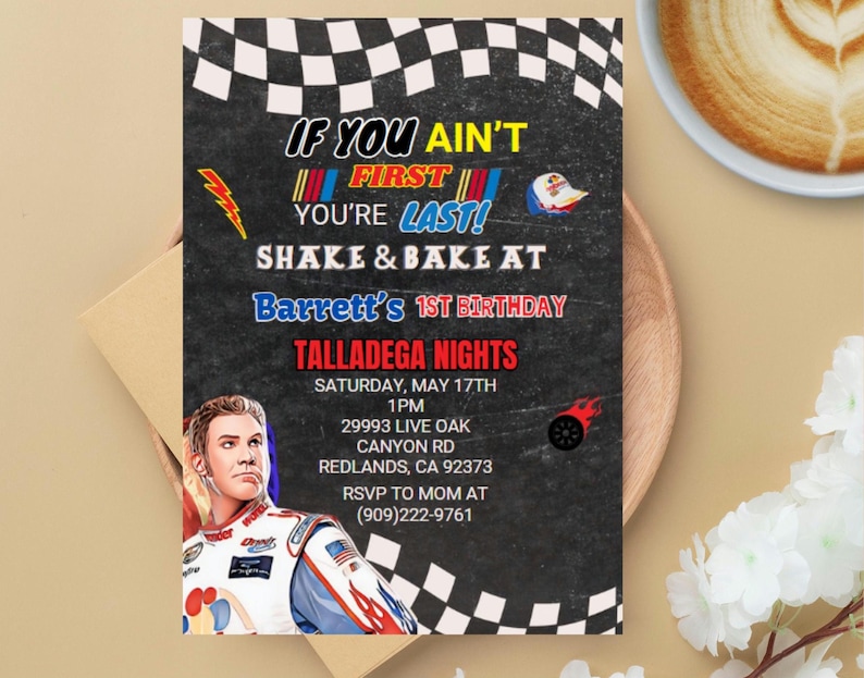 Race Car First Birthday Invitation,shake and Bake Race Car Invitation ...
