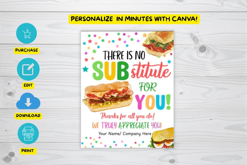 Printable There is No Substitute for You- Sandwich Sign Nurse Teacher ...