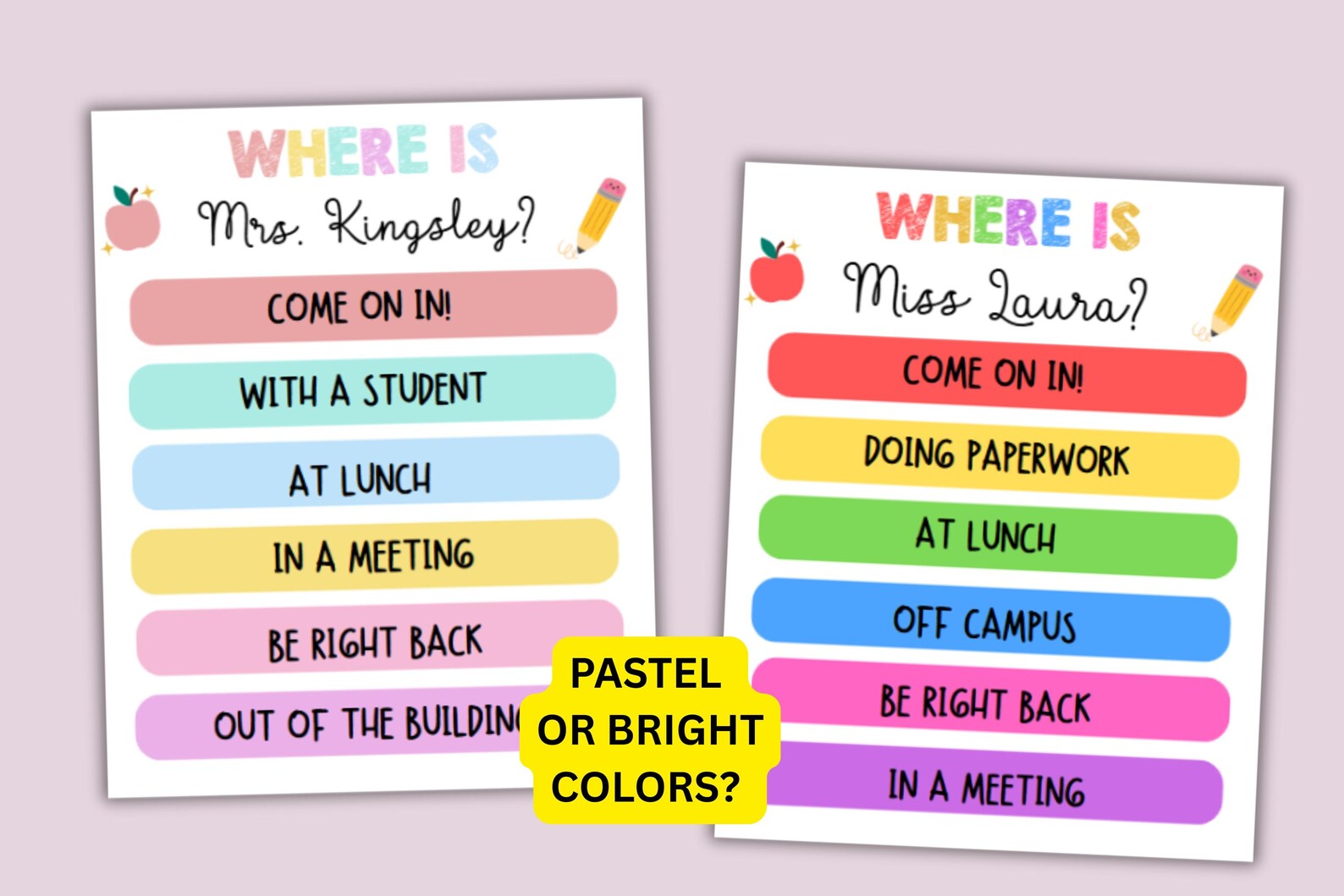 Editable Where's the Teacher Sign: Rainbow Classroom Door Hanger ...
