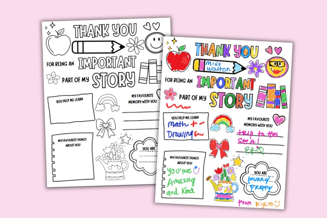 Thank You Teacher Coloring Page Printable, Teacher Appreciation Week ...