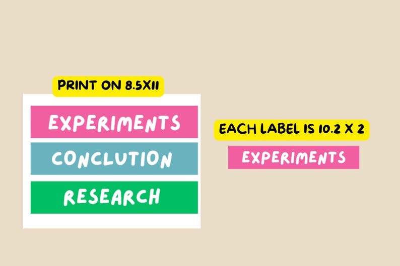 Printable Science Fair Project Labels- Digital Printable - Etsy UK