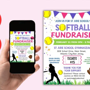 Softball Fundraiser Flyer Template: Editable School Event Canva ...