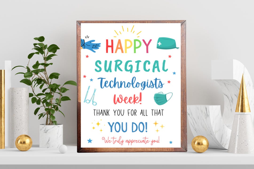 Printable Surgical Tech Appreciation Week Poster- Thank You Recognition ...
