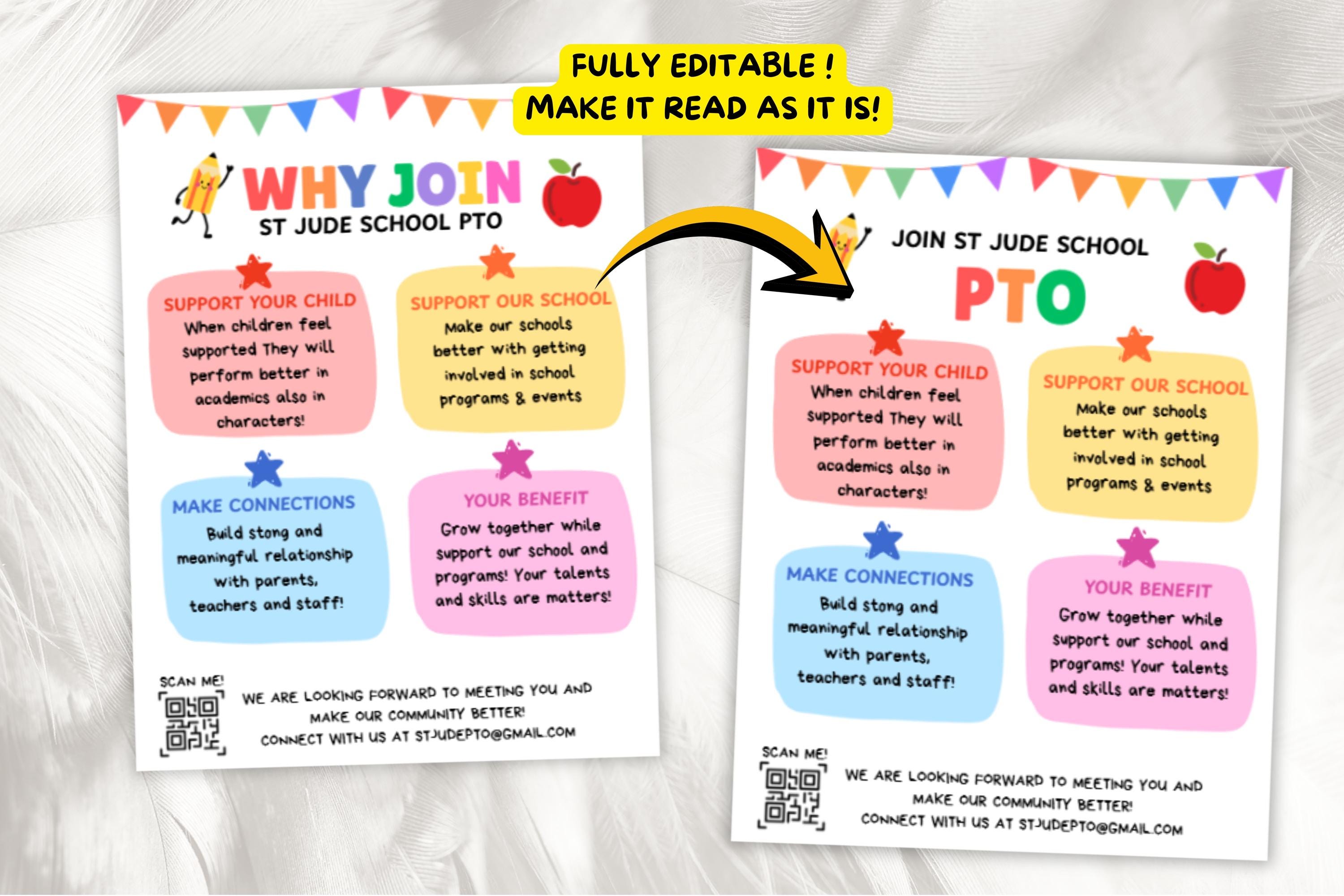 Editable Why Join PTO PTA Recruitment Flyer: School Volunteer- Digital ...