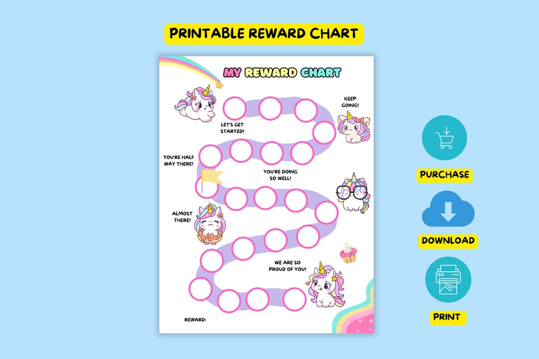 Unicorn Reward Charts for Kids ( Digital Printable) - Etsy