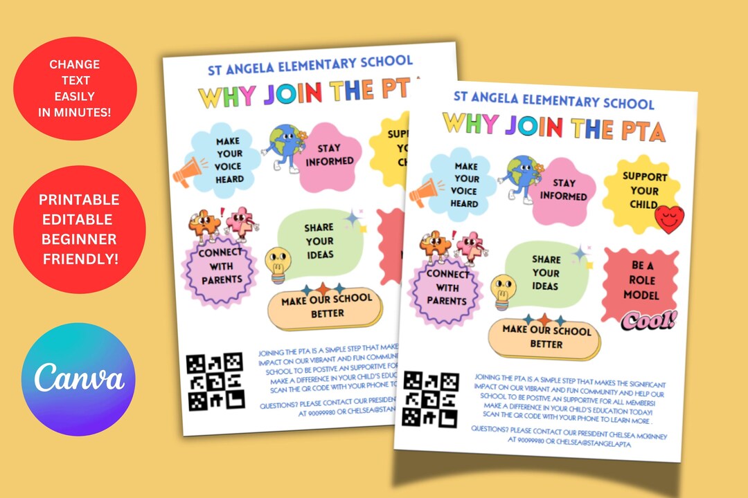 Why Join PTA Flyer,pta Pto New Member Flyer ,PTA Volunteer Recruitment ...