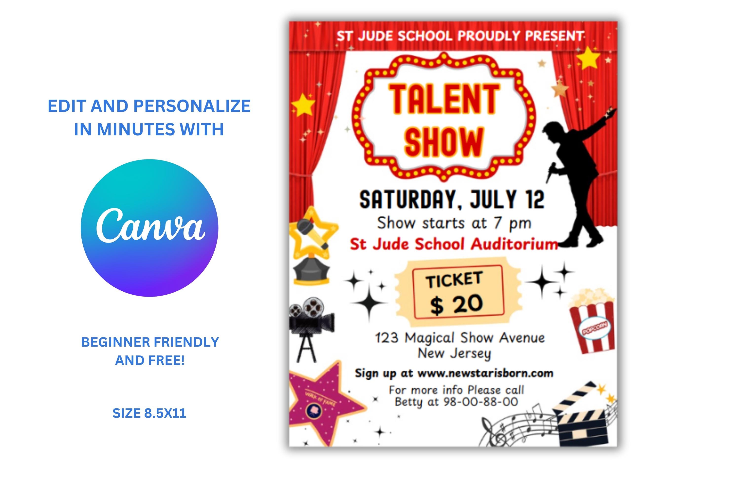 Talent Show Flyer Template,carnivalfun Night Event,talent Sign up ...