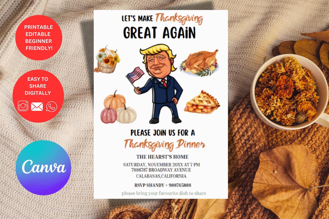 Trump Thanksgiving Dinner Invitation,make America Great Again ...