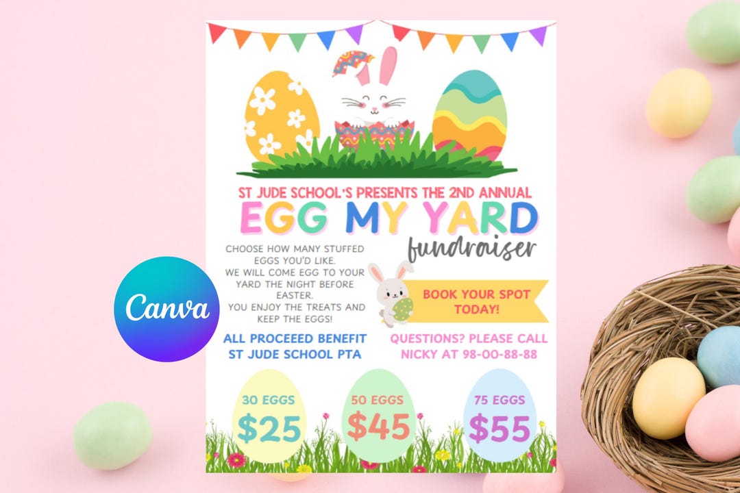 Egg My Yard Flyer Template, DIY Egg My Yard Fundraiser Template ...