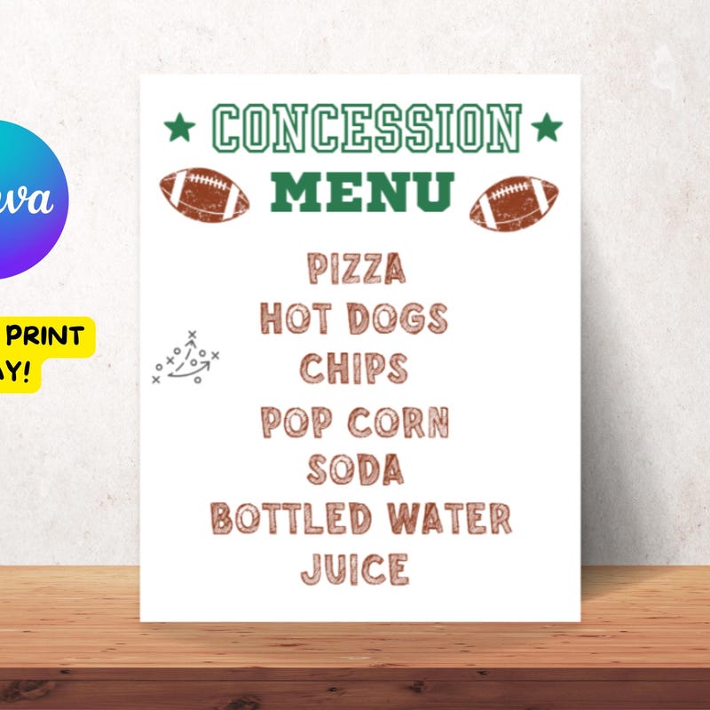 Concession Stand Sign - Etsy