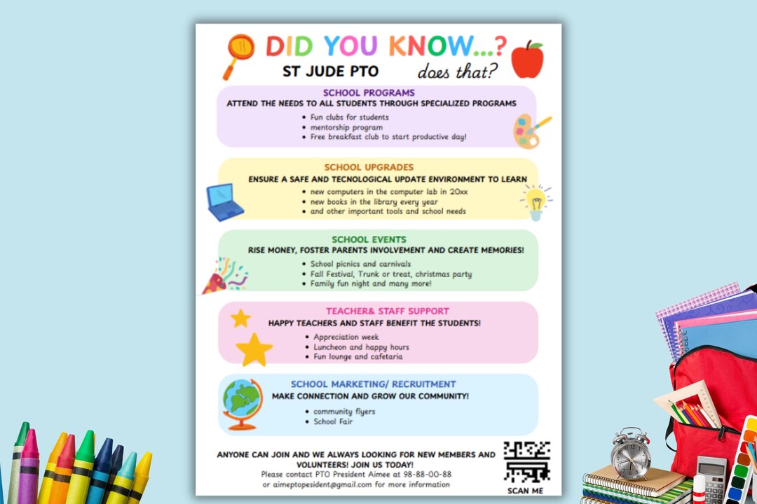 Editable PTO PTA Form, Did You Know the Pto Pta Does That Flyer ...