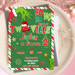 Twoville Birthday Invitation, Christmas Birthday Invitation for Boys ...