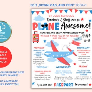 Plane Awesome Teacher Appreciation, Airplane Travel Itinerary Week ...