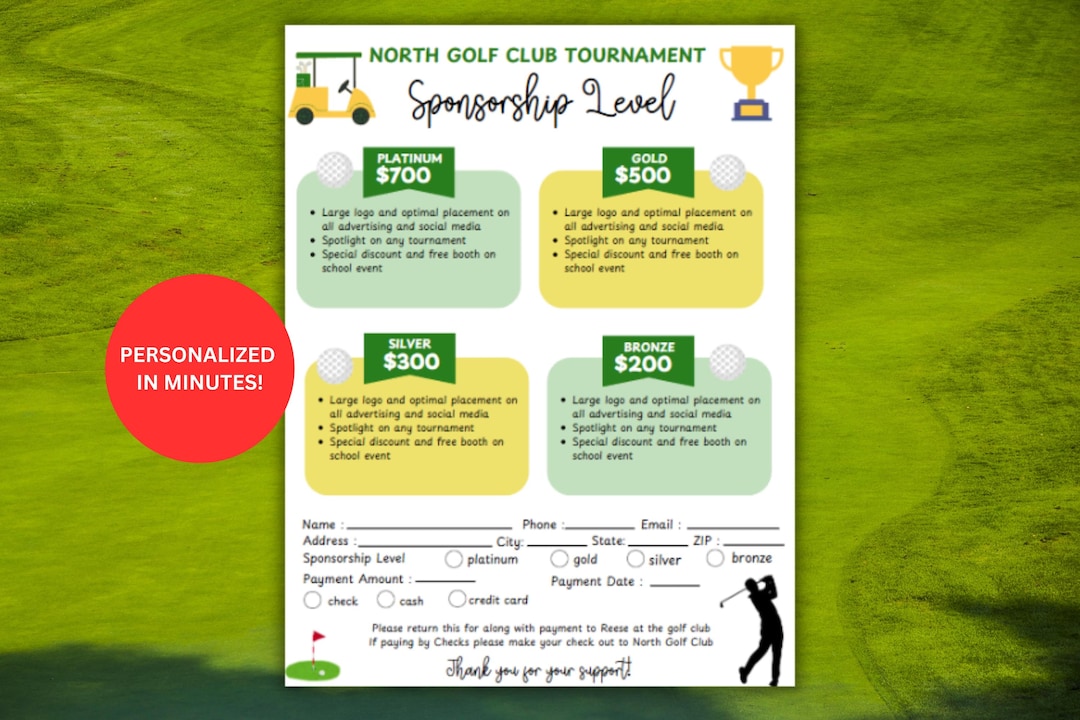 Editable Golf Sponsorship Levels Template, Golf Tournament Sponsor ...