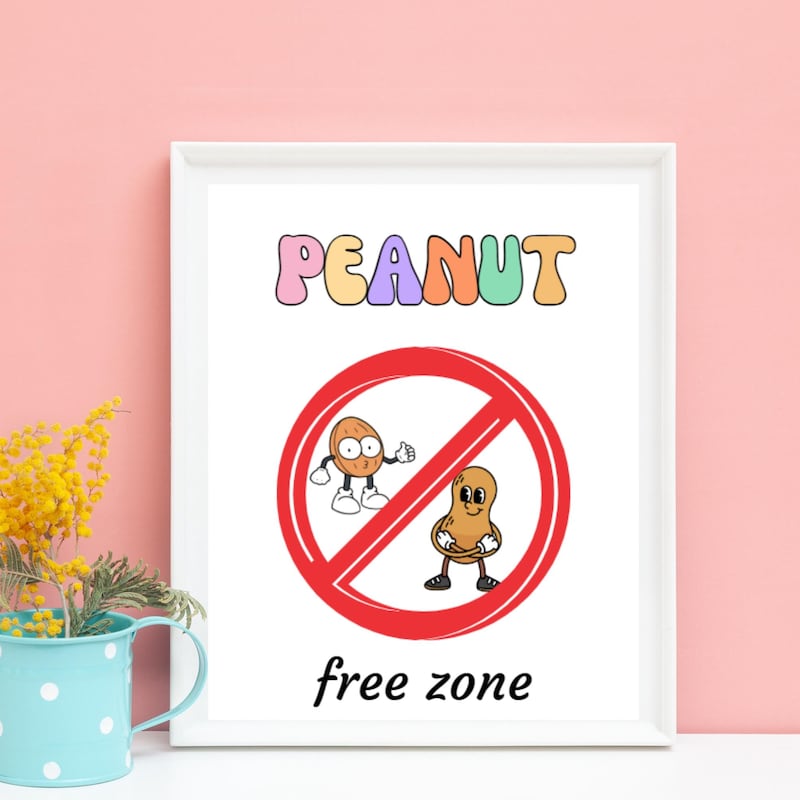 Nut Free Poster - Etsy UK