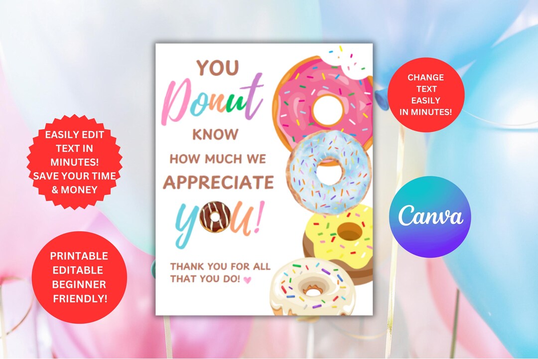 Donut Appreciate Sign,staff Appreciation Week ,donut Nurse Appreciation ...