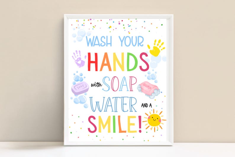 Printable Wash Your Hand Sign for School Nurse Office- Digital Instant ...