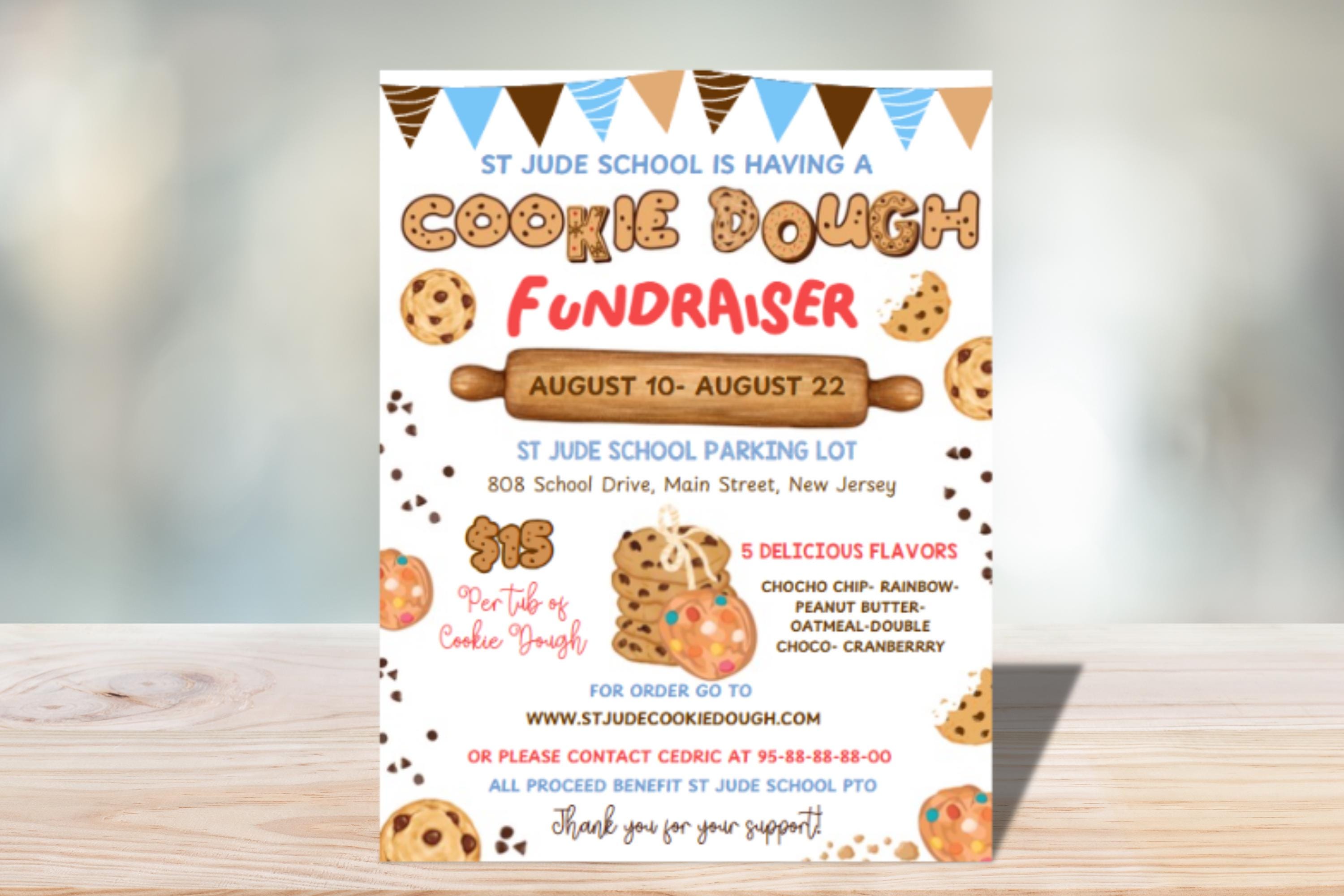 Editable Cookie Dough Fundraiser Flyer,cookie Party Invitation,pta PTO ...