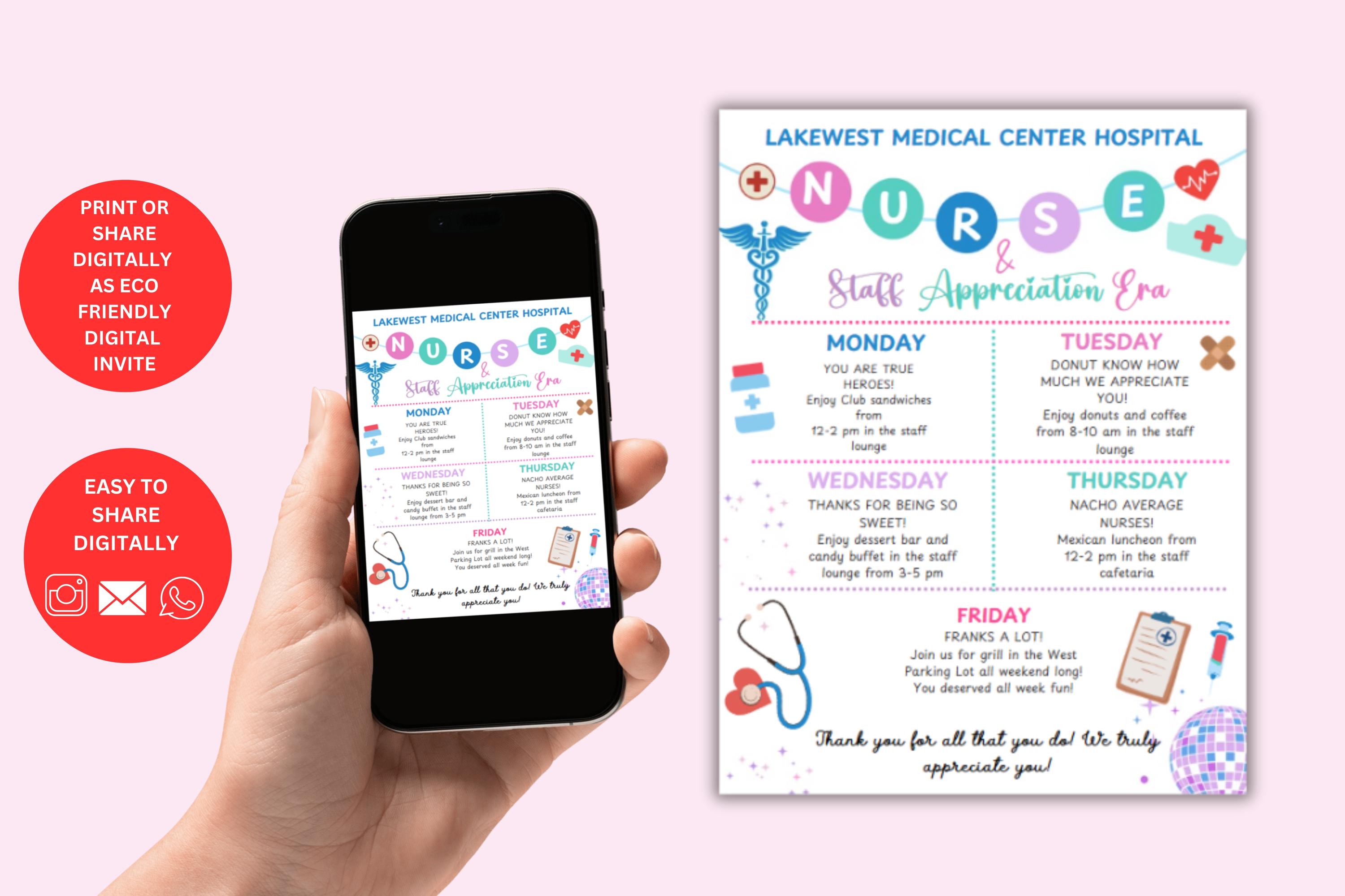 Editable Nurse Appreciation Week Era Template,medical National Nurses ...