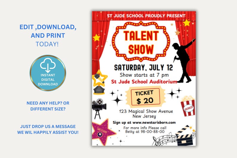 Talent Show Flyer Template,carnivalfun Night Event,talent Sign up ...