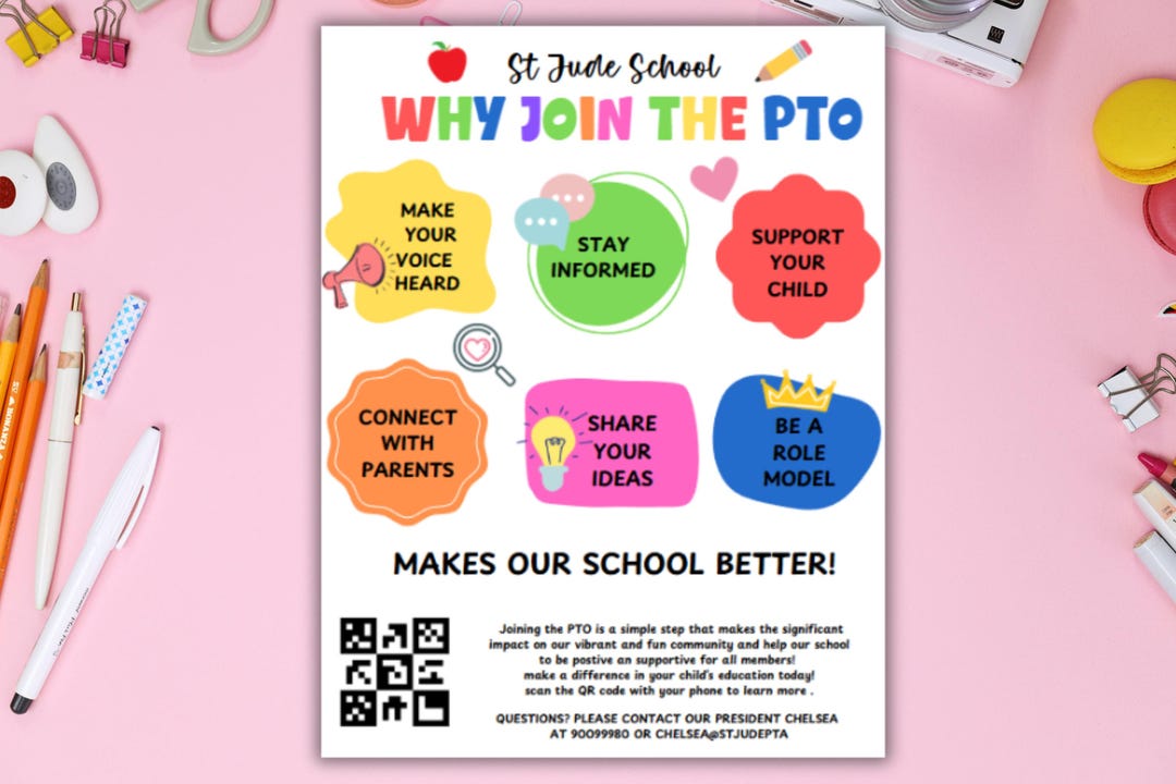 Editable Why Join the PTA PTO Infographic Flyer QR Code Volunteer ...