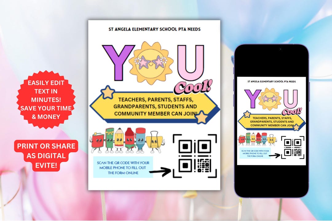 Why Join PTA QR Code Flyer,editable Printable-instant Download Now! - Etsy