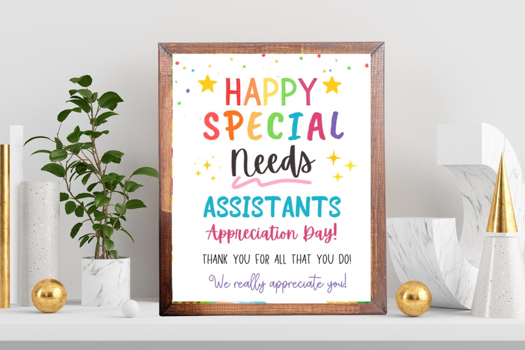 Printable Special Needs Assistants Appreciation Day Poster- SNA Gift ...