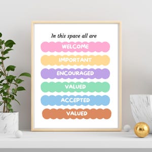 Safe Space Poster: Boho Classroom Decor, Mental Health Affirmation ...