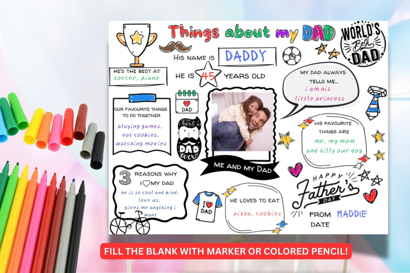 Printable Dad Sheet,dad Coloring Page instant Download - Etsy UK