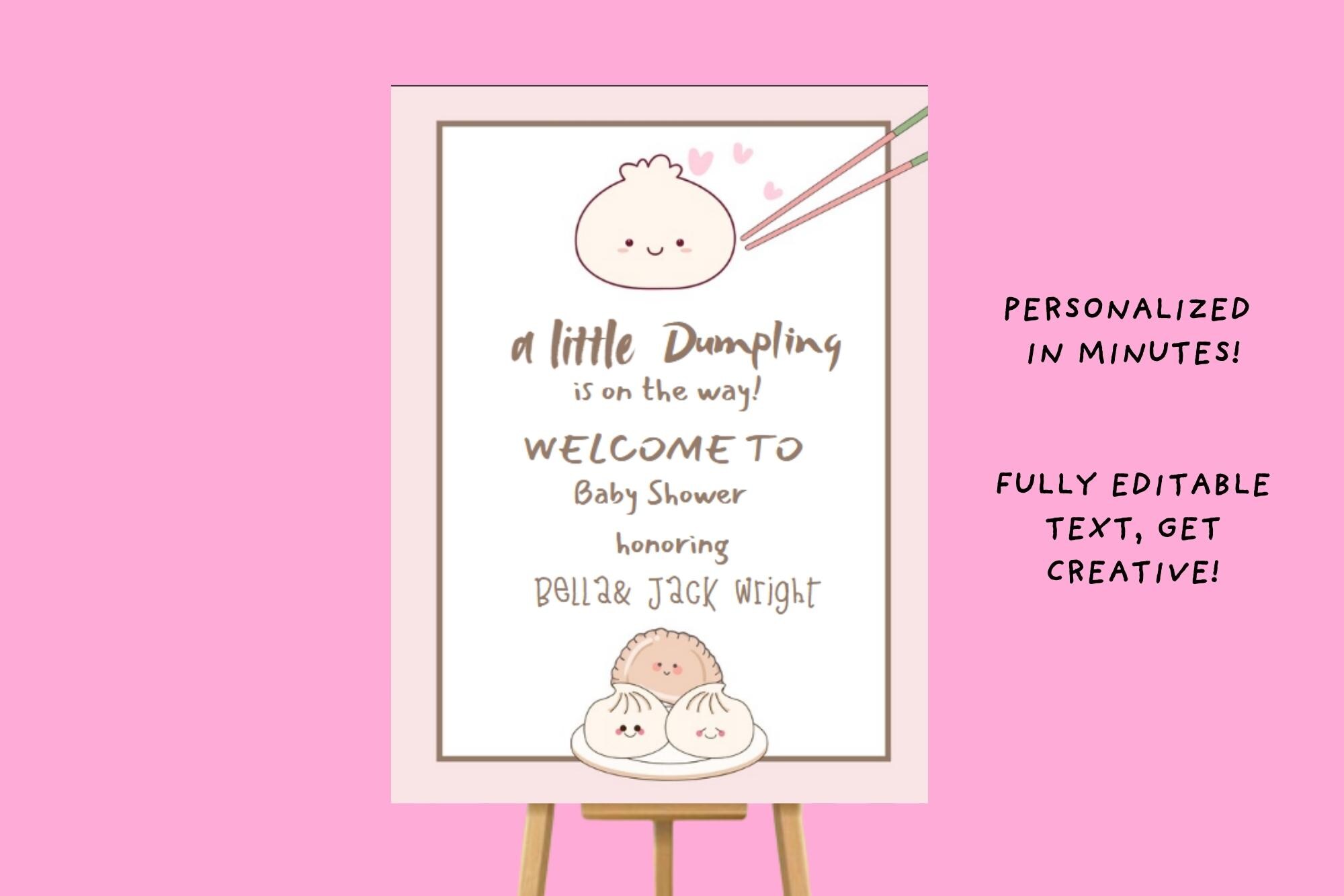 Dumpling Baby Shower Welcome Sign-digital-printable Instant Download ...
