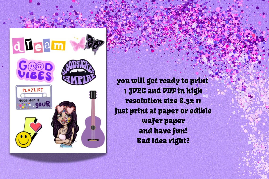 Olivia Cupcake Topper Printable, Guts Party Favors,bad Idea Right ...