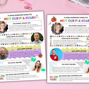 Editable Meet the PTA Board Flyer, Volunteer Board Template Flyer ...