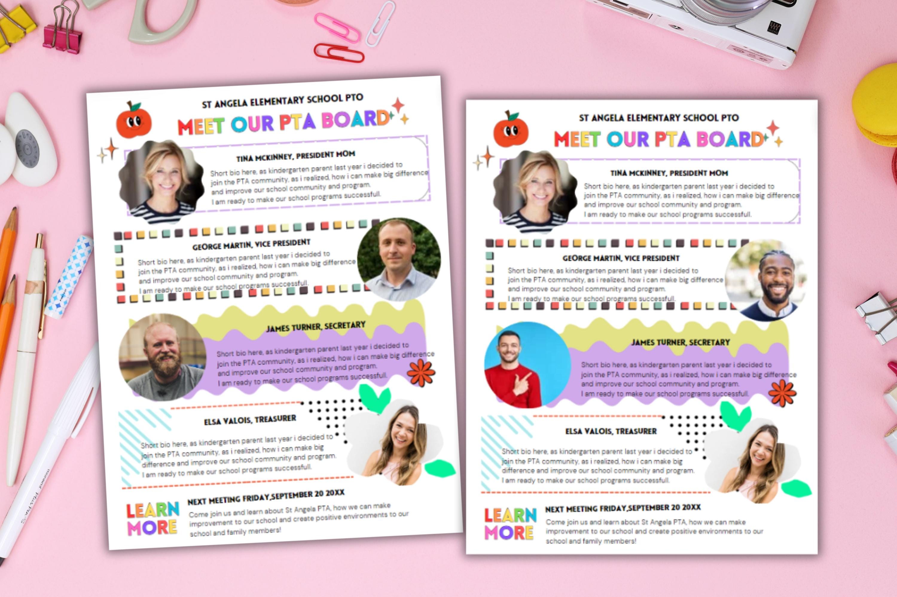 Editable Meet the PTA Board Flyer, Volunteer Board Template Flyer ...