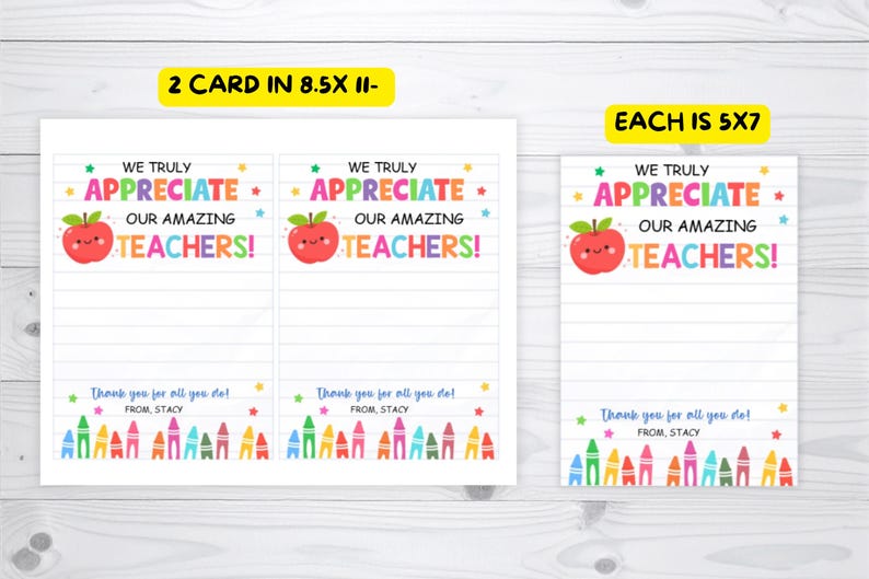 Printable Teacher Gift Card Holder Template, Appreciation Thank You ...