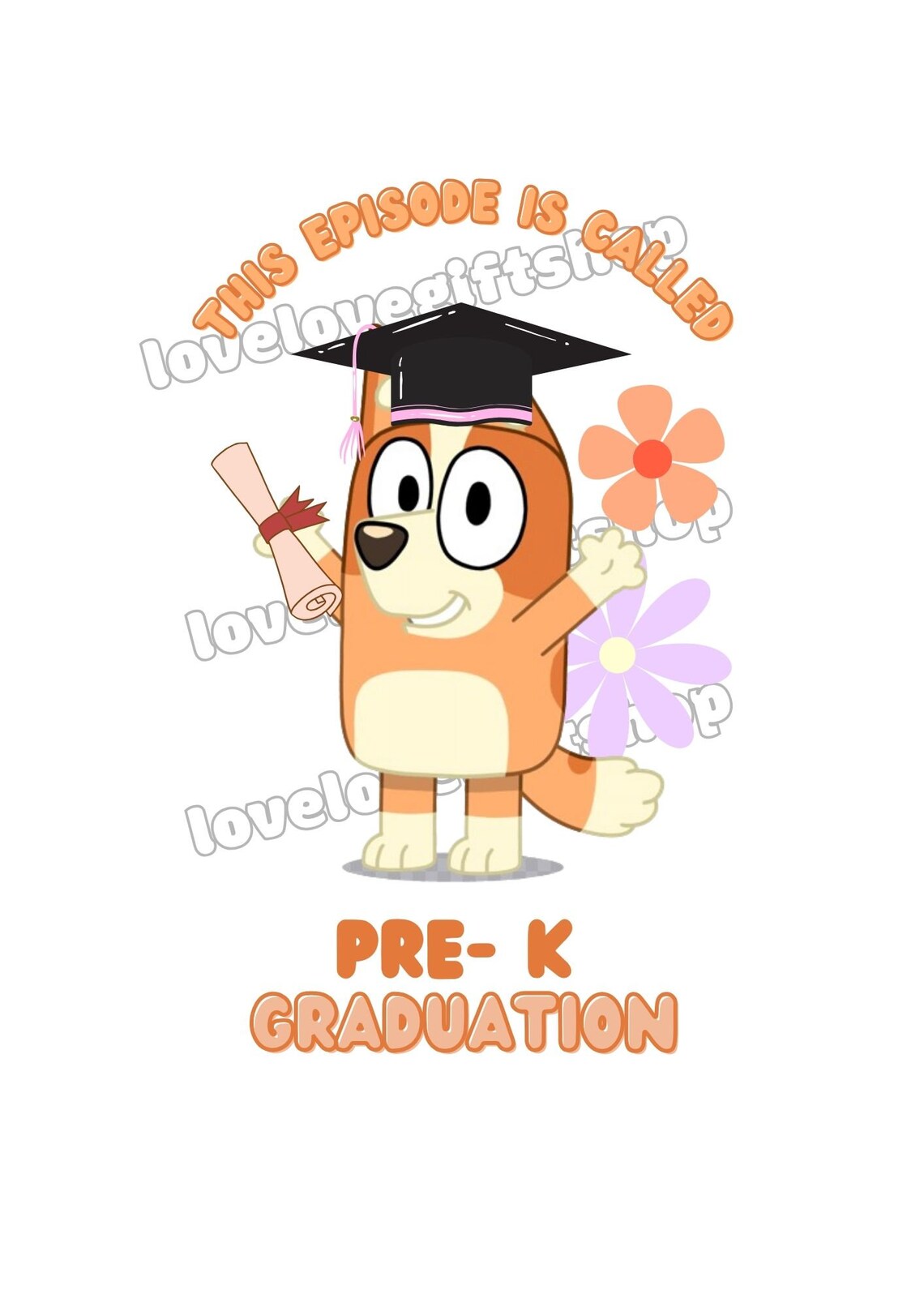 Bluey Bingo Graduation PNG - Etsy UK
