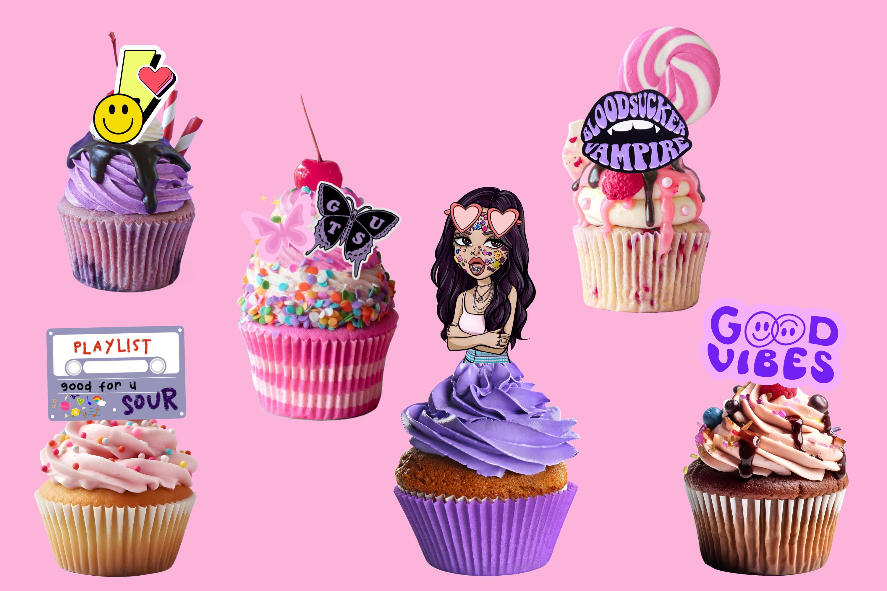 Olivia Cupcake Topper Printable, Guts Party Favors,bad Idea Right ...