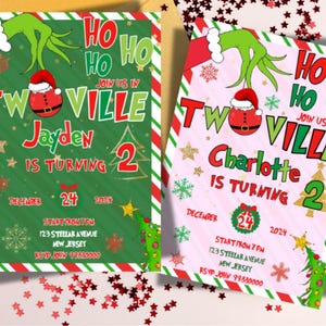 Twoville Birthday Invitation, Christmas Birthday Invitation for Boys ...