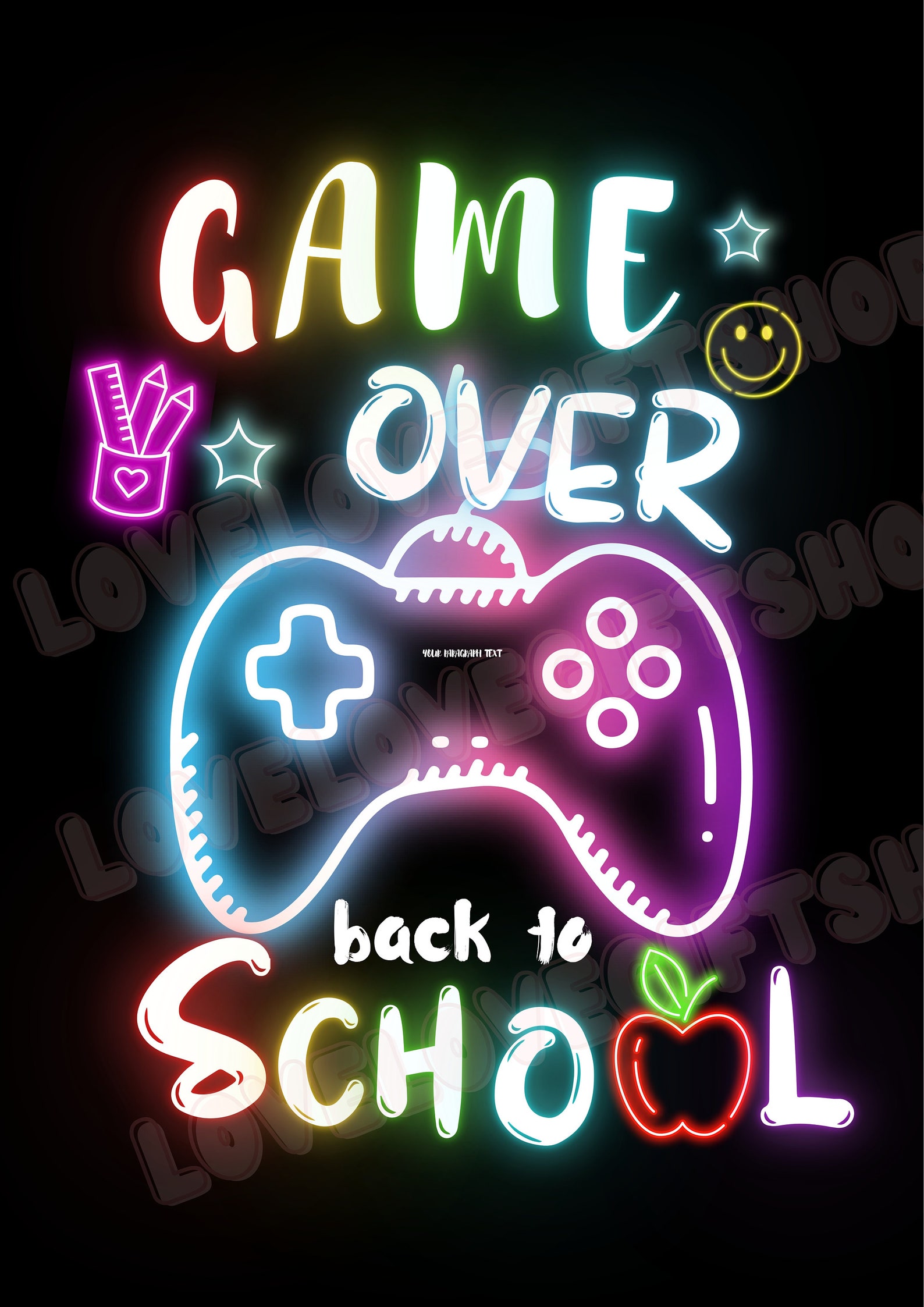 Game Over Back to School PNG Digital Instant Download Now Back to ...