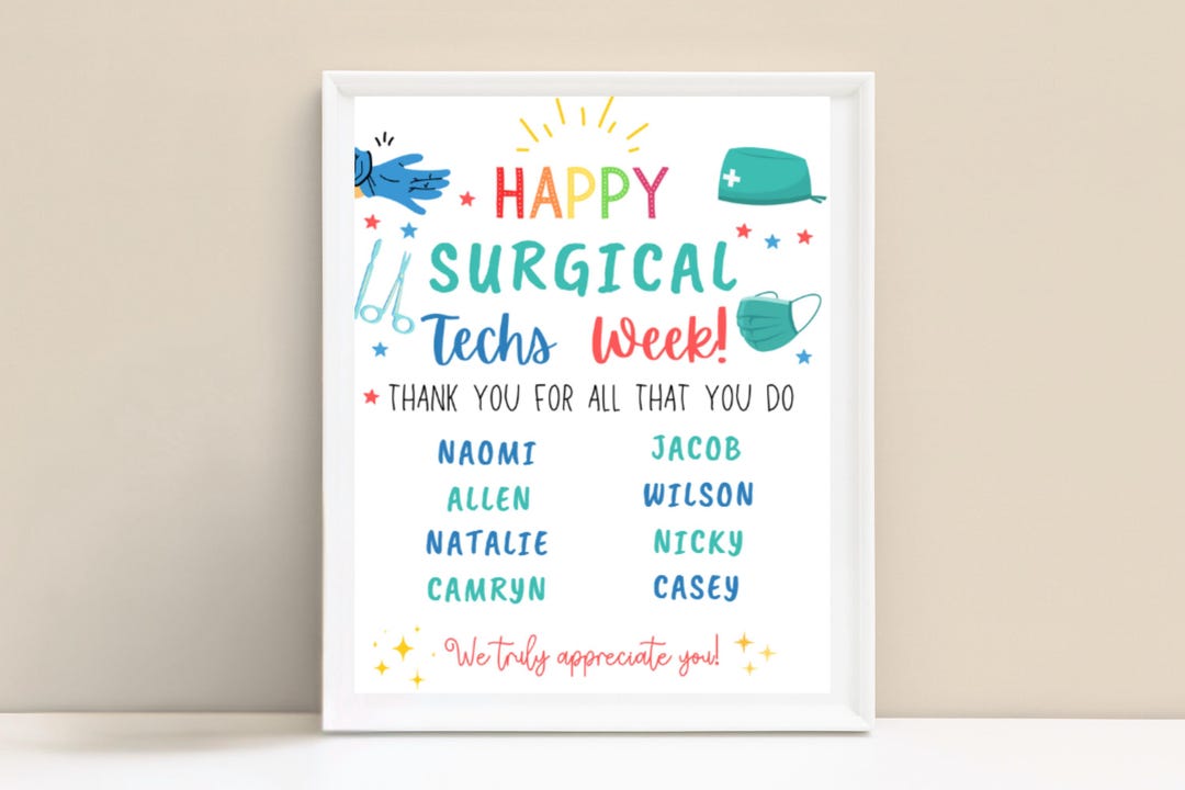 Custom Surgical Tech Appreciation Week Poster Template- Thank You ...