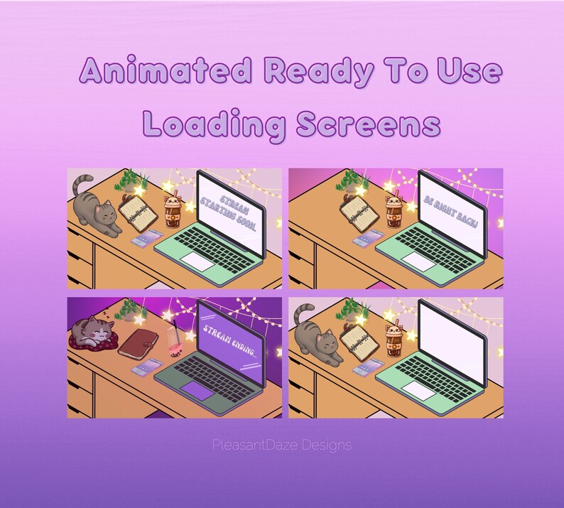 Cozy Lofi Stream Loading Screens| Twitch Overlay| Animated Twitch ...