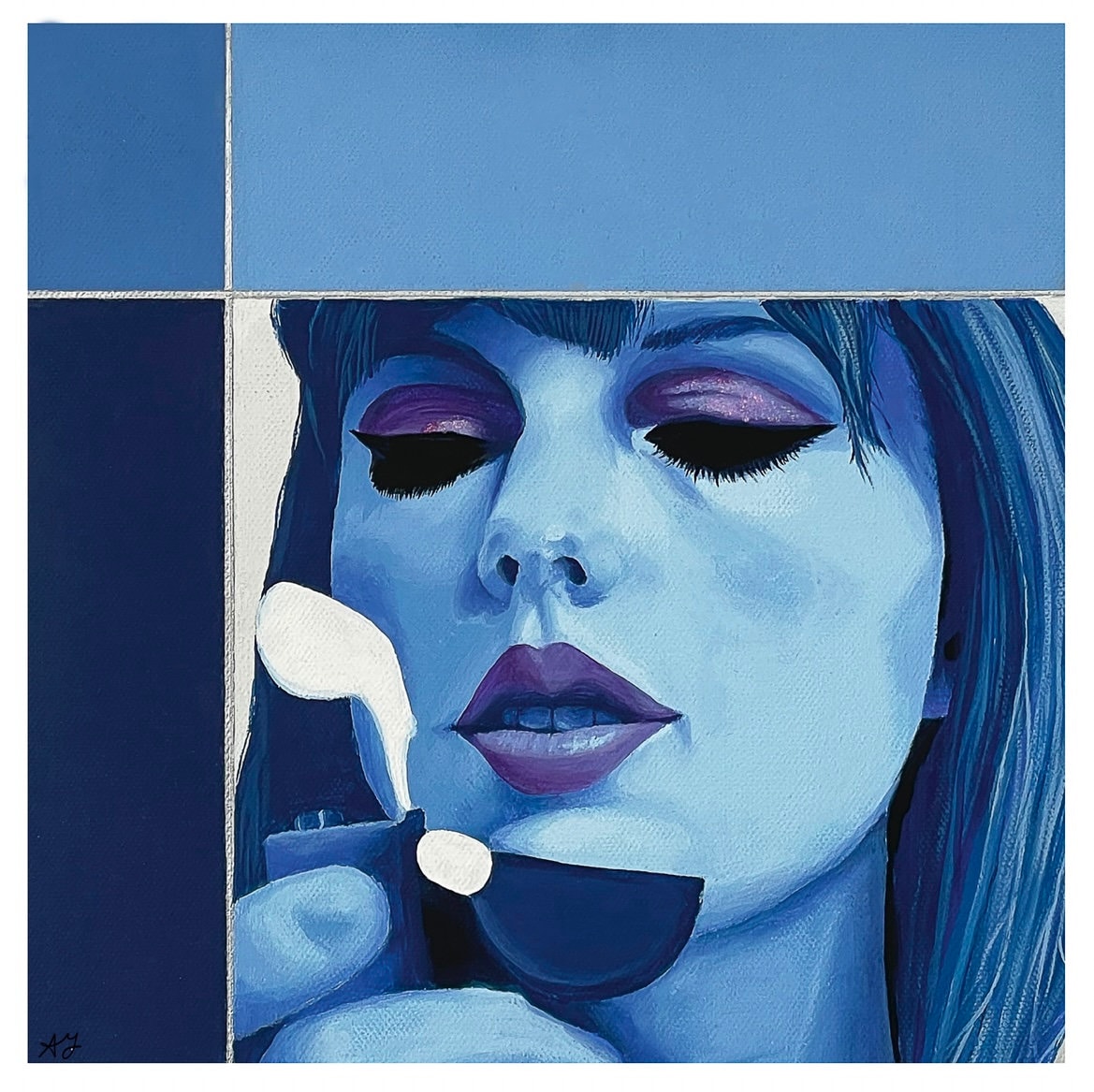 Monochrome Blue Midnights Album Cover Print - Etsy