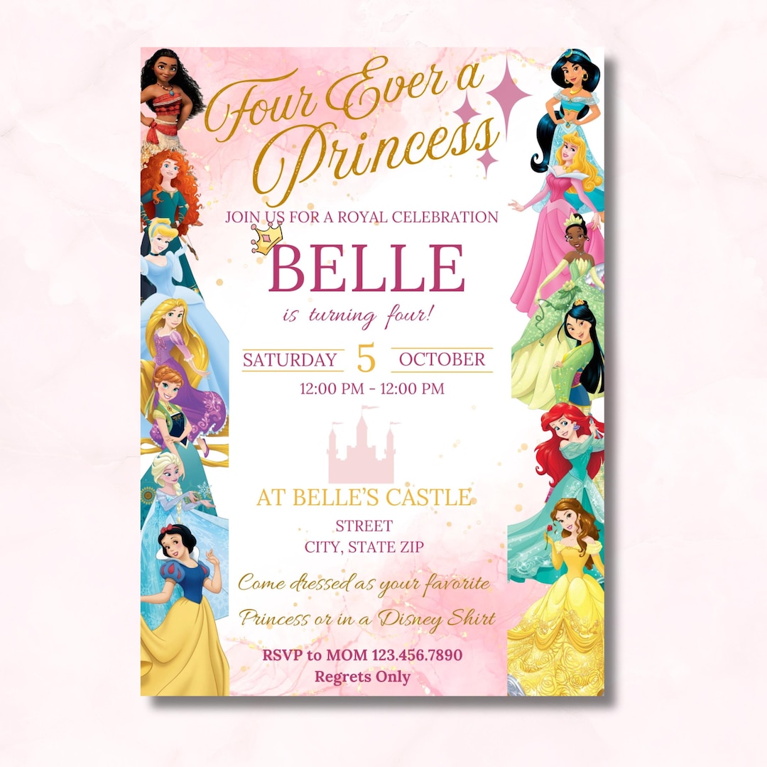 Princess Birthday Invitation: Royal Girl Celebration (digital Editable ...