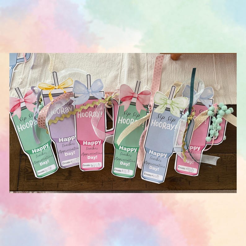 Teacher Appreciation Gift Card Holder: Stanley Cup Template (digital ...