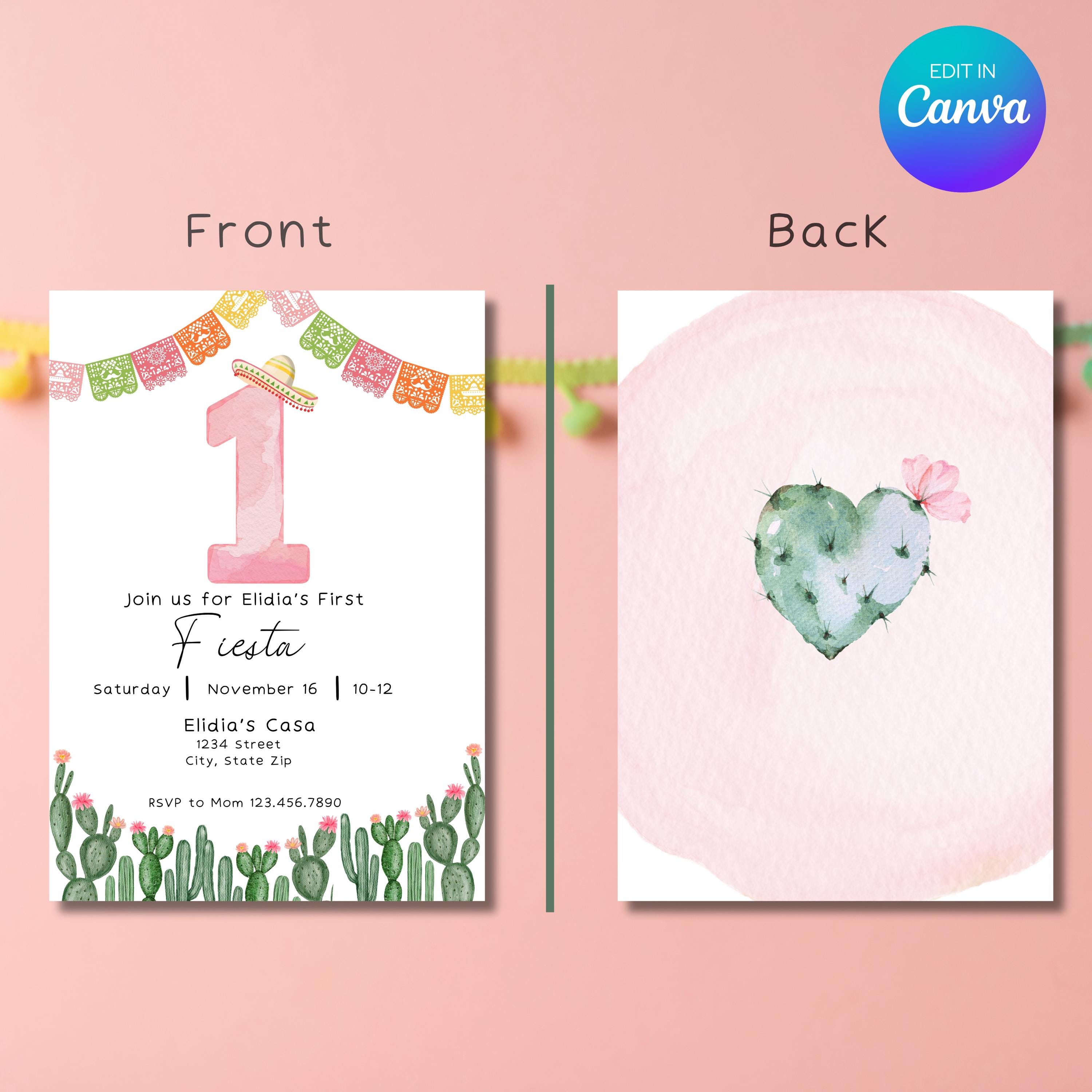 First Fiesta Birthday Party Invitations Digital Printable Editable No ...