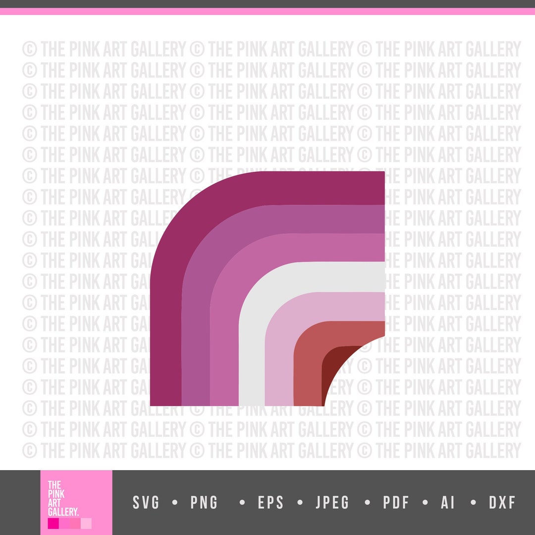 Lesbian LGBTQ Pride Half Rainbow SVG | Pride Month Design | LGBT Symbol ...