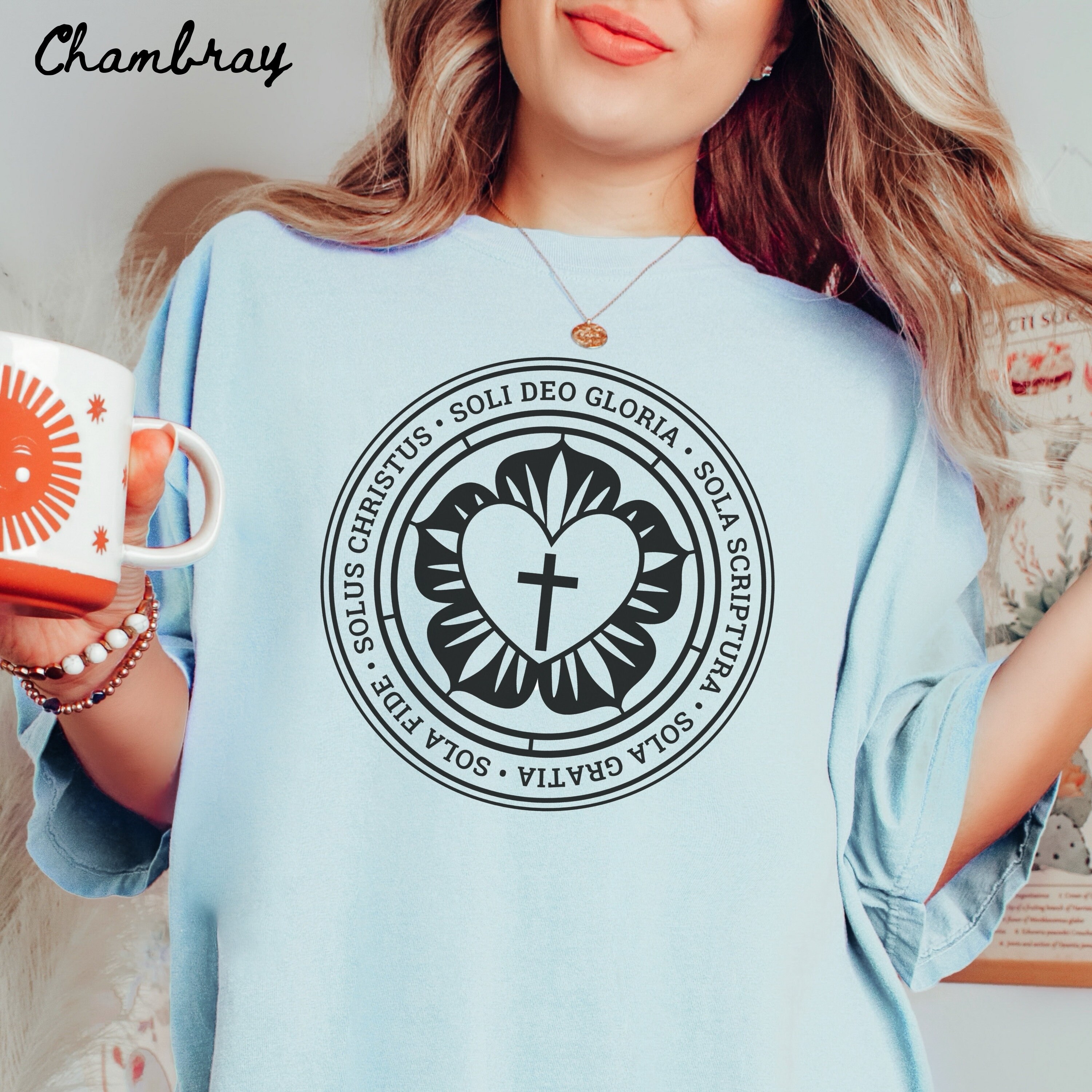 Five Solas Luther Rose Shirt, 100% Cotton Unisex Comfort Colors T-shirt ...